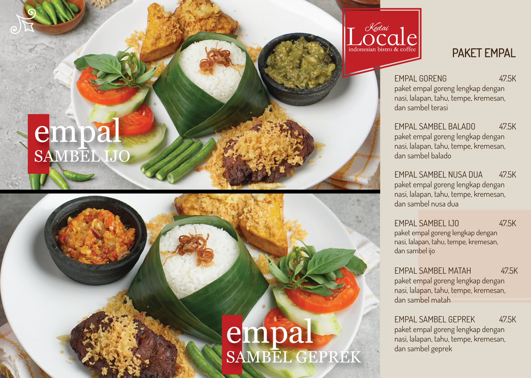 LOCAL INDONESIAN CUISINE - Kedai Locale - authentic local foods & beverages